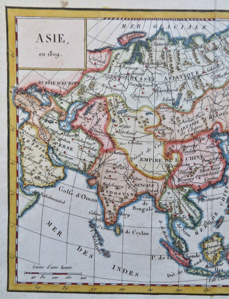 Asia Ottoman Empire Arabia Mughal India Qing China Japan 1809 engraved ...