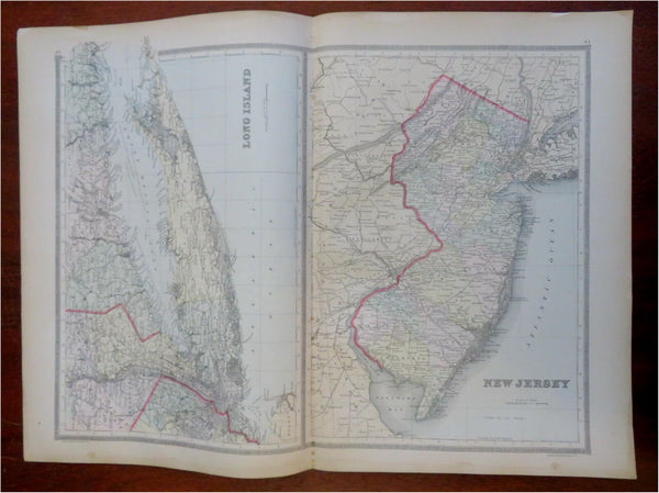 New York Long Island & New Jersey 1889-93 Bradley folio hand color map – Brian DiMambro