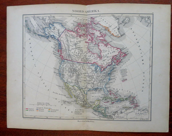 North America United States Canada Mexico Caribbean 1850's Ludolph map ...