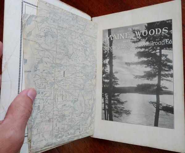 In the Maine Woods 1925 Sportsman's Guide illustrated book w/ large RR ...