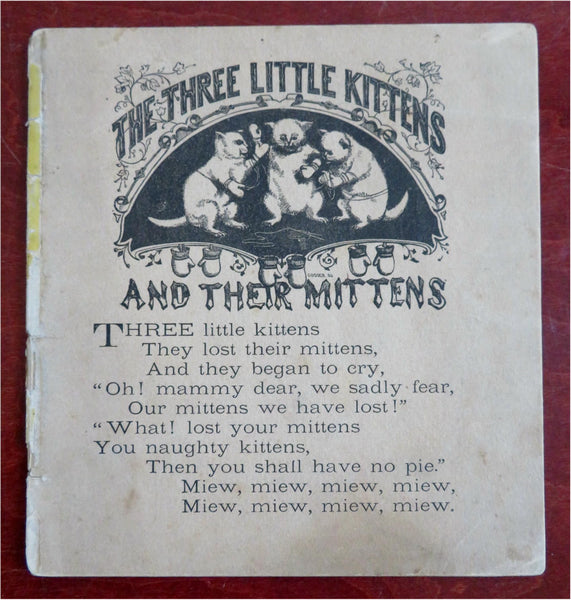Three Little Kittens Children's Juvenile Nursery Rhyme 1870 illustrate ...