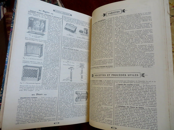 La Nature French Scientific Review Arts 1908 Illustrated rare 2 vol. l ...