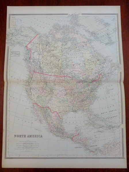 North America United States Mexico Canada Caribbean 1895 Bradley large ...