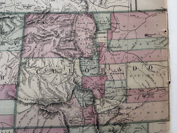 Territorial Utah Arizona New Mexico & Colorado 1873 JD Williams hand c ...