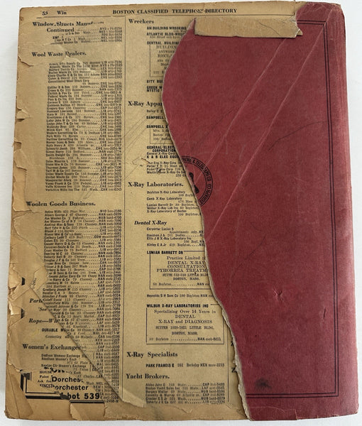 Boston Mass. New England Telephone Book 1931-32 rare phone book ...