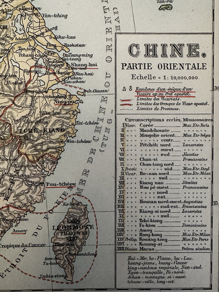 China Formosa-Korea Yellow Sea Hong Kong 1886 Catholic Christian Missi ...