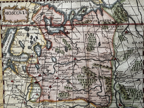Moscovia Russia Moscow rare 1788 Italian hand colored miniature map ...