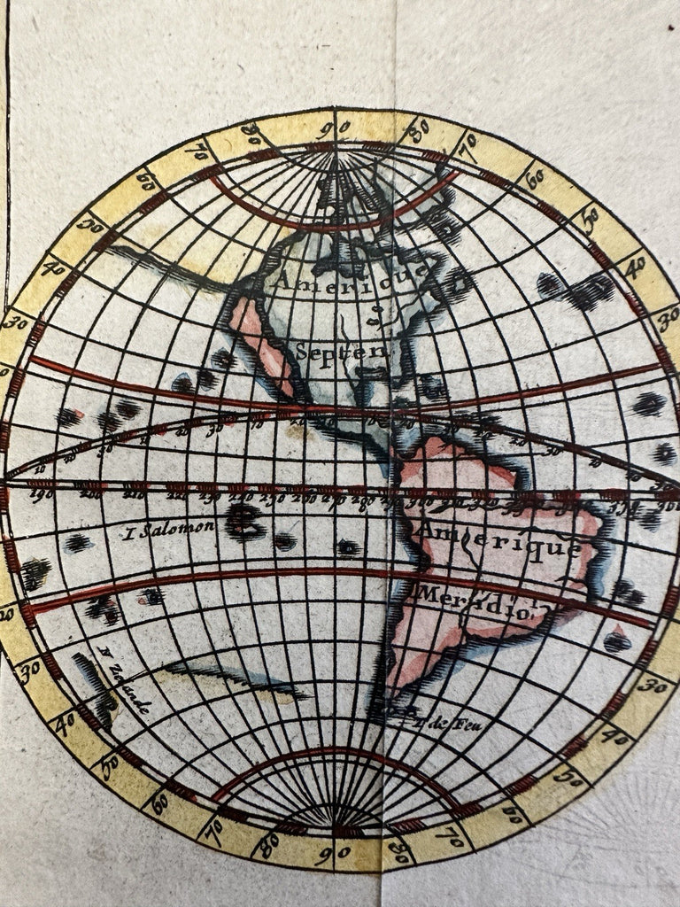 California as an island 1738 World spheres scarce miniature hand color ...