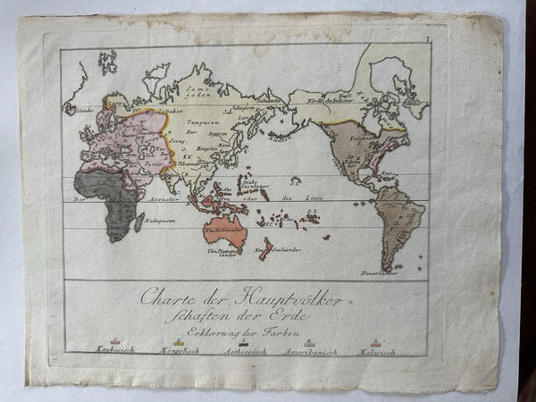 World Thematic ethnographic peoples of world c.1810-20’s rare hand col ...