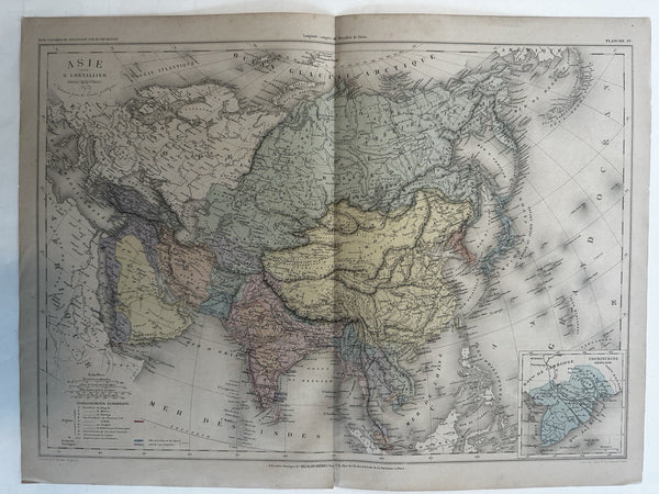 Asian continent Arabia to China India French Indo -Chine 1879 Chevalli ...