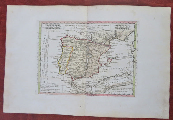 Kingdom of Spain & Portugal Madrid Lisbon Gibraltar 1761 rare Delisle ...