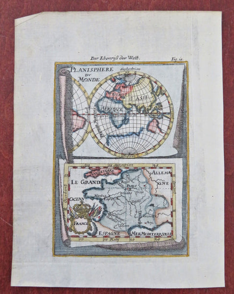 Eastern Hemisphere Asia Africa Kingdom of France 1685 Mallet charming ...