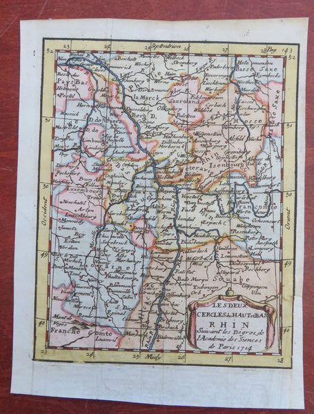 Upper & Lower Rhine Provinces Germany Holy Roman Empire 1714 detailed ...