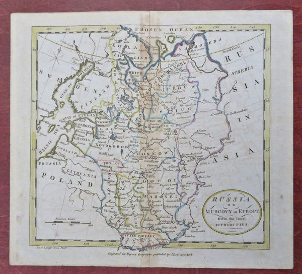 Russia Muscovy in Europe Philadelphia Longitude c.1800 Payne Map ...