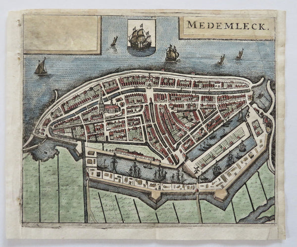 Medemblik West Holland Frisia Netherlands 1669 Parival antique map cit ...