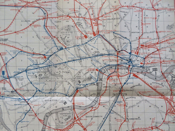 London Street Index & detailed color folding maps 1900 pocket travel g ...