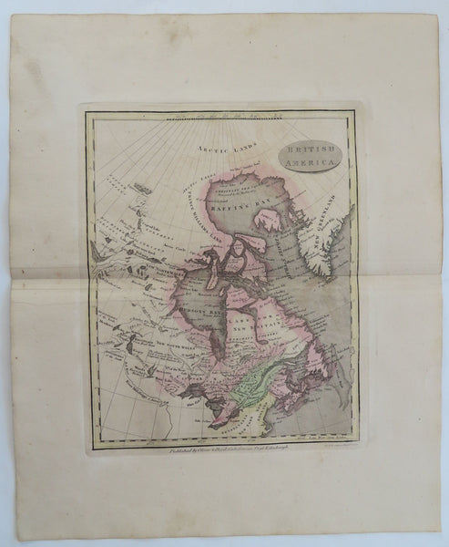 British America Canada c. 1801 Oliver & Boyd rare map unusual projecti ...