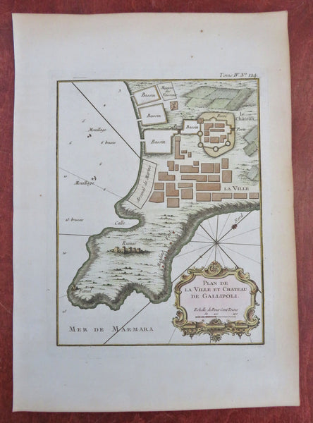Gallipoli Ottoman Empire Turkey Coastal Survey Ruins 1760 Bellin plan ...