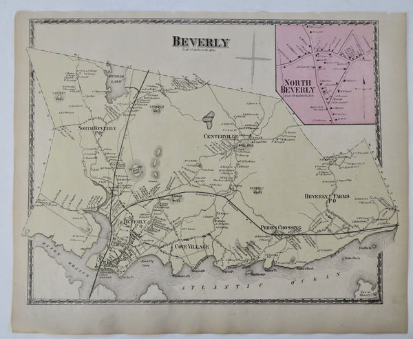 Beverly North Cove Village Farms Essex County Mass. 1872 detailed old ...
