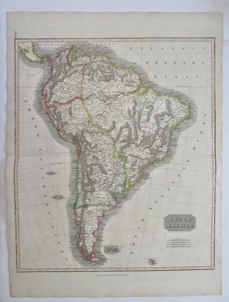 South America Brazil Venezuela Colombia Peru Chile Argentina c. 1815 T ...