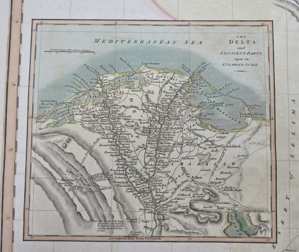 Egypt North Africa Nile Delta Cairo Alexandria 1805 Cary Large Detaile ...