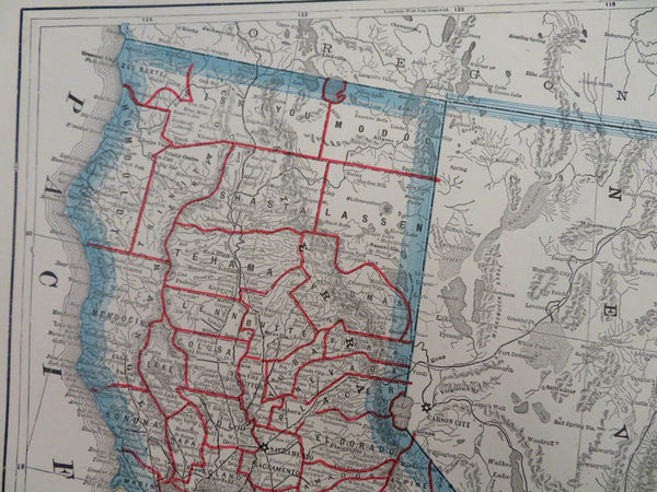 California State by itself 1886-92 People's large map – Brian DiMambro