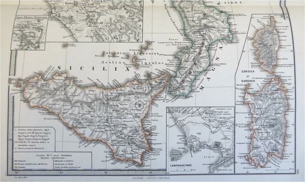 Ancient World Southern Italy Roman Empire 1865 Menke engraved historic ...