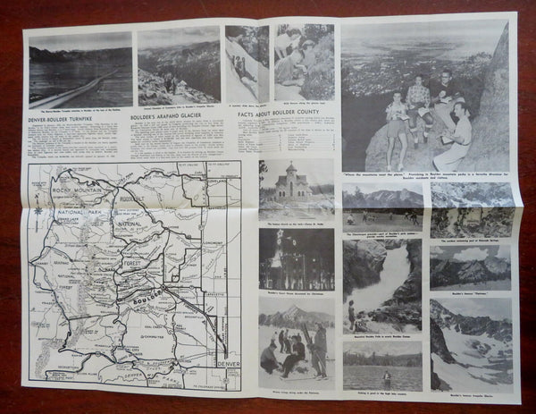 Boulder Colorado City Plan Sightseeing Info c. 1950 tourist map & broc ...