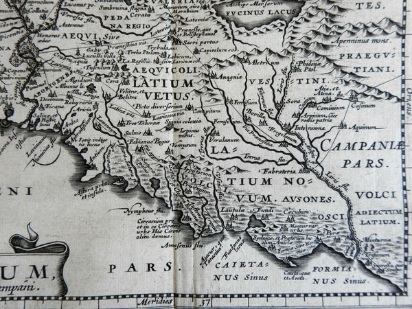 Italy Latium Roman Empire Rome 1661 Jansson miniature map – Brian DiMambro