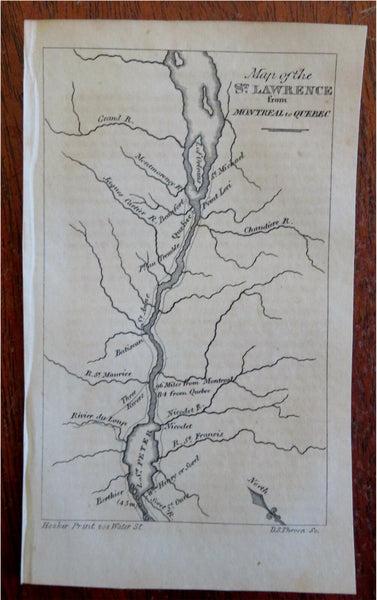 St. Lawrence River Montreal Quebec City Three Rivers 1828 Throop minia ...