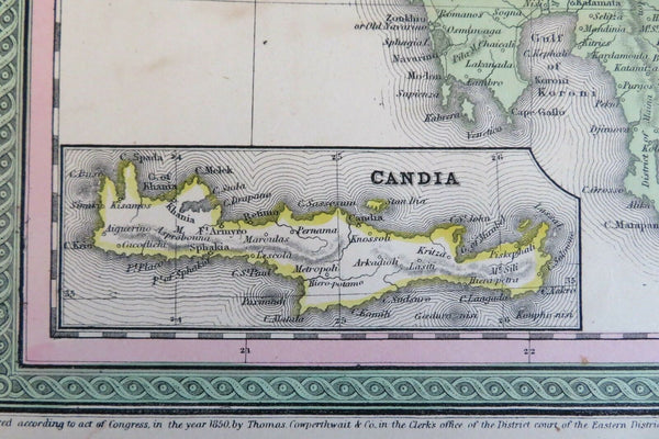 Kingdom of Greece Balkans Crete Attica Morea c. 1850 Cowperthwait Mitc ...