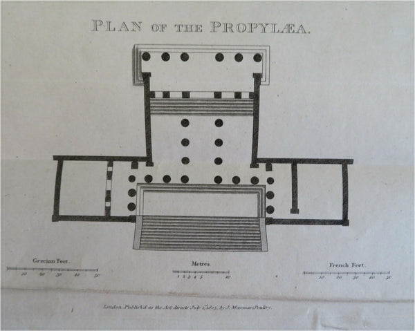 Athenian Propylaea Acropolis Monumental Gate 1805 plan & prospect view ...
