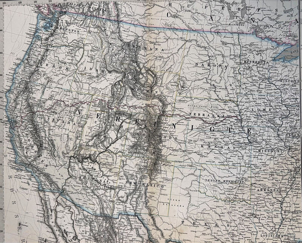 Pacific Northwest Washington Oregon Idaho Nevada 1879 Petermann detail ...