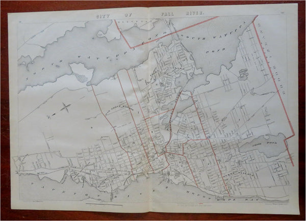 Fall River Massachusetts City Plan steamboat wharf orphanage 1891 Walk ...