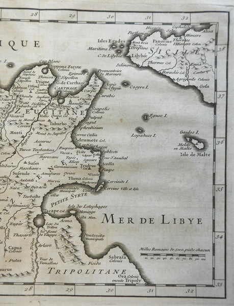 North Africa Roman Empire Carthage Numidia Tripoli 1726 Liebaux map ...