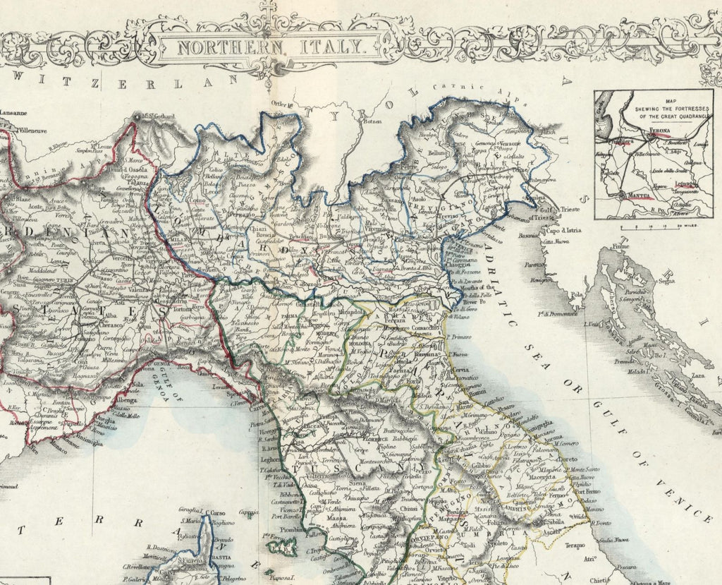Map Of Italy 1850