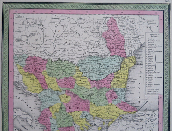 Ottoman Empire Balkans Albania Serbia Bosnia 1850 Cowperthwait Mitchel ...