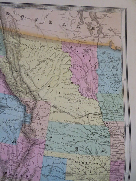 United States 1862 fascinating rare Territorial 2 sheet near wall map ...