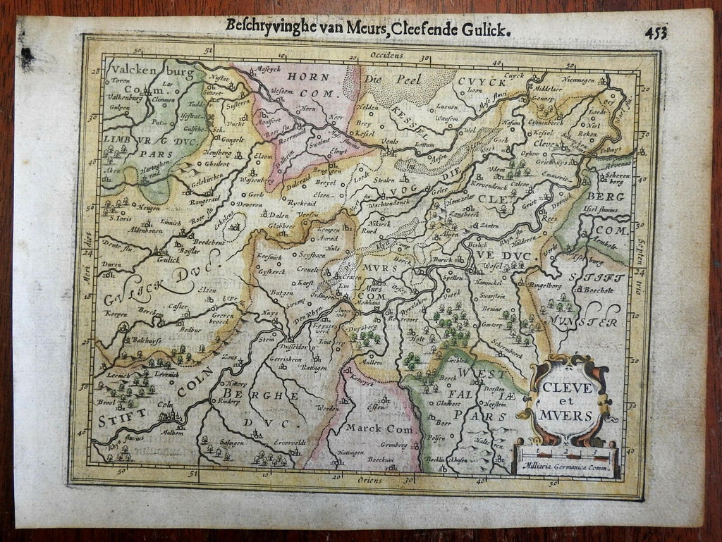 Duchy of Cleves Holy Roman Empire Germany 1638 Mercator map – Brian ...