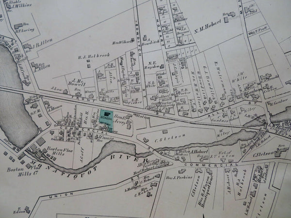 East Braintree Norfolk County Massachusetts 1871 detailed city plan ma ...