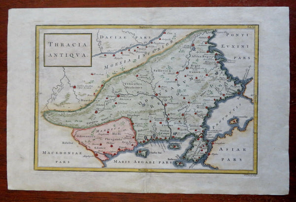 Thrace Ancient World Byzantium Dardanelles 1740-60 Seale engraved map ...