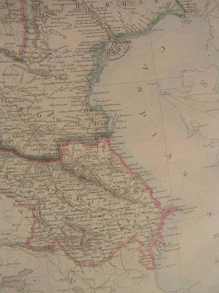 Southern Russia Caucasus c.1863 old vintage detailed large 2 sheet map ...