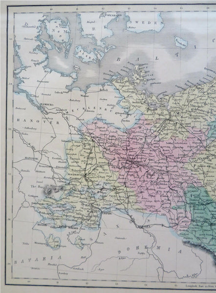 Kingdom of Prussia German Confederation Saxony Posen Silesia 1853 Hall ...