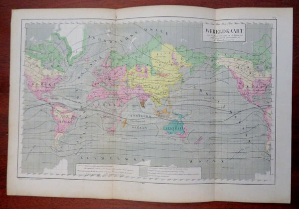 Ethnography Peoples of the World Isotherms 1873 Stemler large map ...