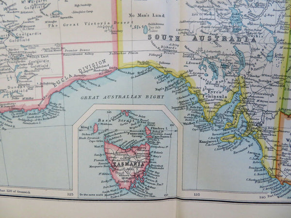 Australia Tasmania Perth Queensland NSW 1912 Bartholomew large detaile ...