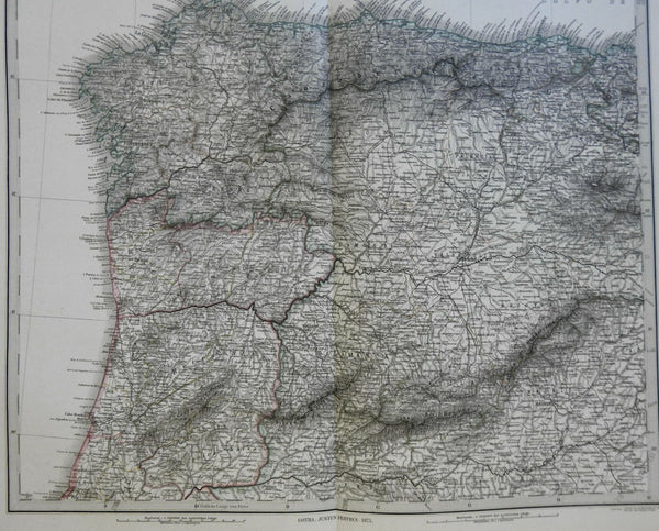 Spain & Portugal wall set 4 maps plus country 1876 Stieler large detai ...