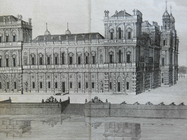 Whitehall British Royal Palace London Thames Rives 1892 engraved print ...