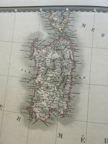 Southern Italy Sicily Malta Sardinia 1836 Brue large detailed map hand ...