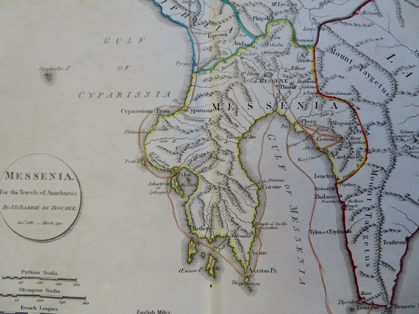 Messenia Ancient Greece Messene Pylos Kalamata 1805 Mawman engraved ma ...