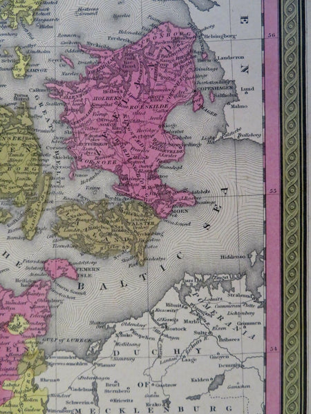 Kingdom of Denmark Sjaelland Copenhagen Fyn 1848 Cowperthwait Mitchell ...